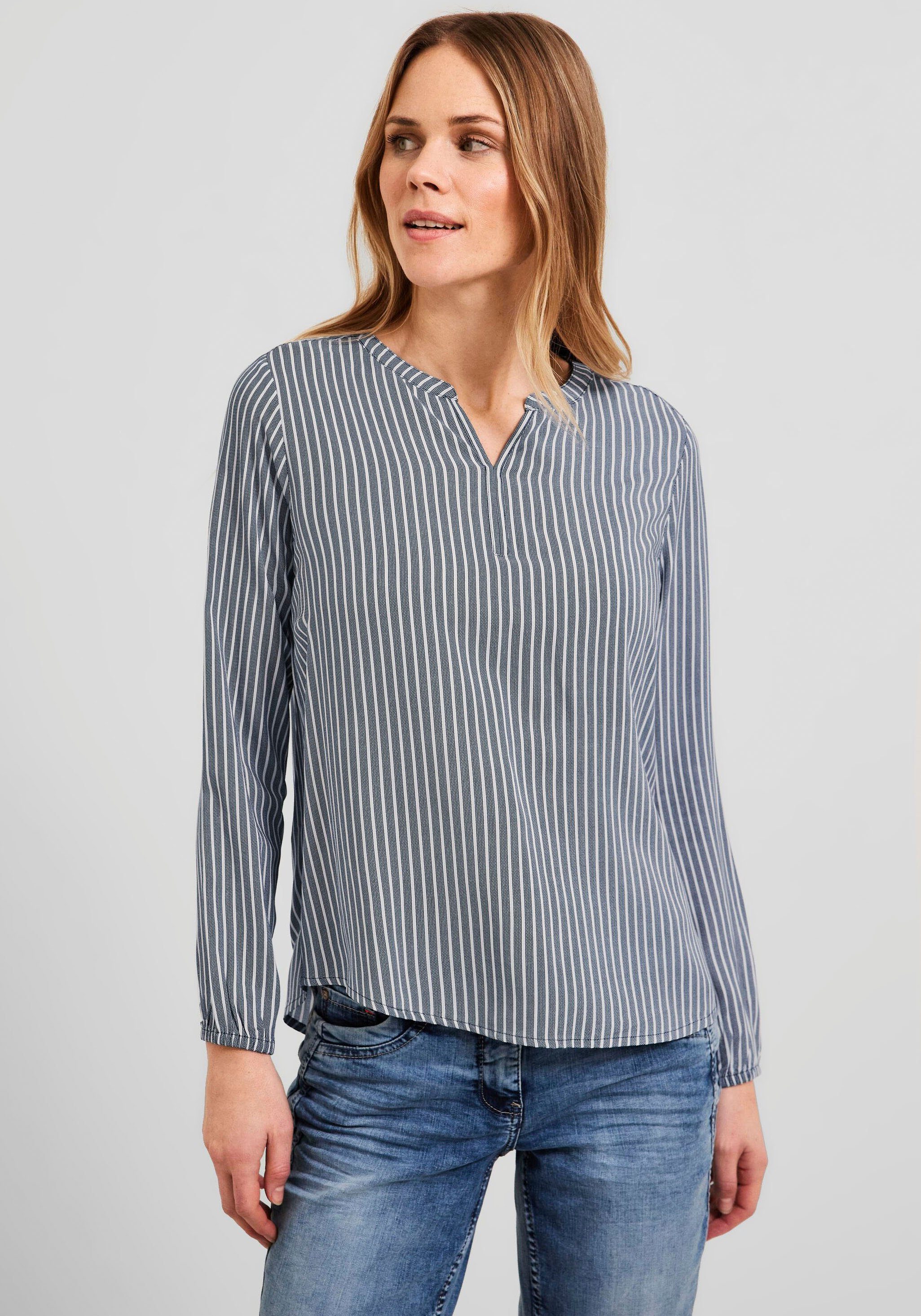 Cecil Klassische Bluse Cecil Bluse Mit Streifenmuster In Smash Green 1